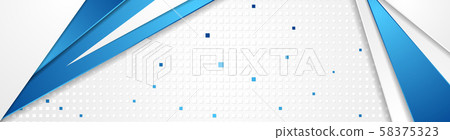 Abstract blue and grey tech geometric banner - Stock Illustration ...