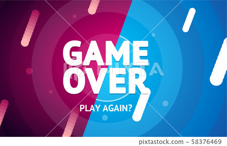 Game Over or Play Again Concept Banner Card.... - Stock Illustration ...