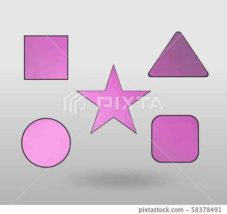 Polygonal geometric figures. Set of design - Stock Illustration ...