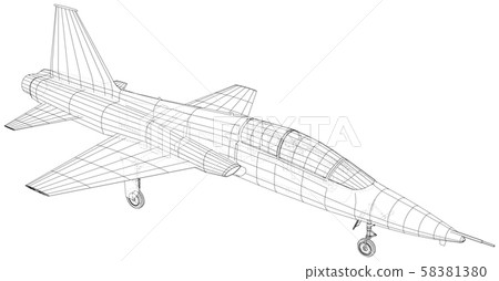 Airplane. Vector wireframe concept. Created... - Stock Illustration ...