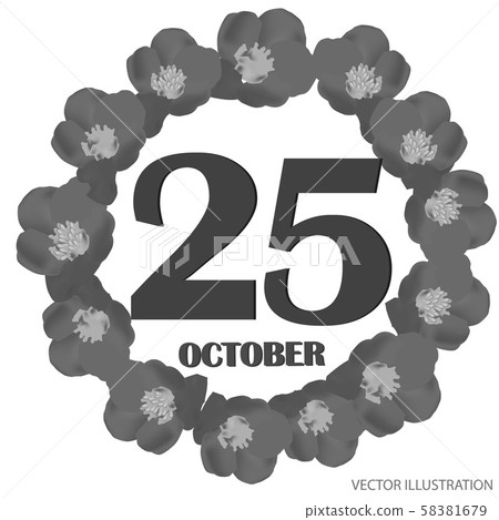 October 25, calendar day. Vector illustration. - Stock Illustration ...