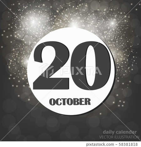 October 20, calendar day. Vector illustration. - Stock Illustration ...
