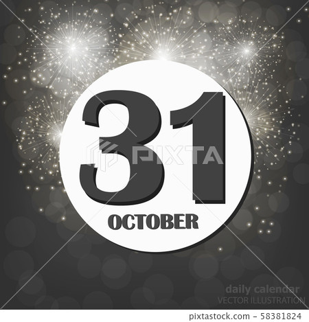October 31, calendar day. Vector illustration. - Stock Illustration ...