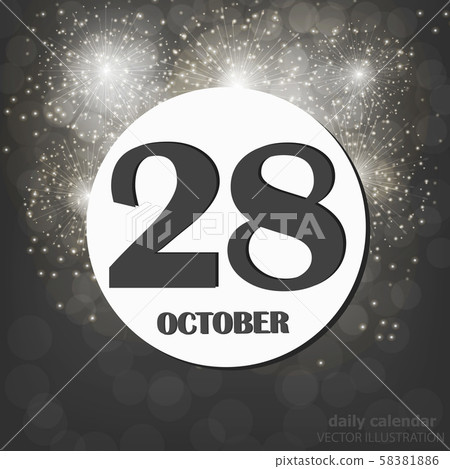 October 28, calendar day. Vector illustration. - Stock Illustration ...