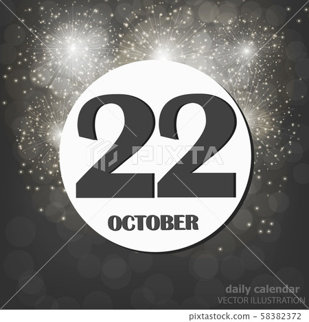 October 22, calendar day. Vector illustration. - Stock Illustration ...