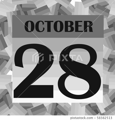 October 28, calendar day. Illustration. - Stock Illustration [58382513 ...