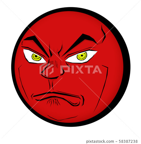 angry_red_face_emoticon - Stock Illustration [58387238] - PIXTA