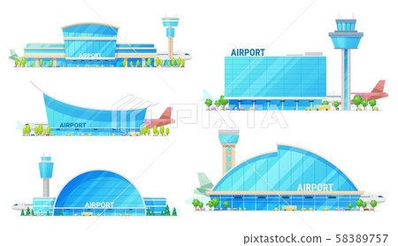 Control tower, airport terminal buildings - Stock Illustration ...