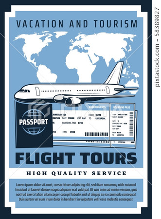 Flight tours vacation. Boarding pass and tickets - Stock Illustration ...