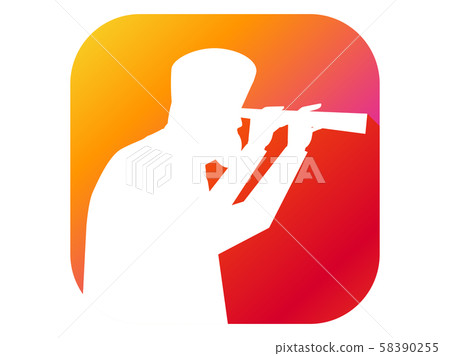 Man looking through a telescope flat icon. Vector - Stock Illustration ...