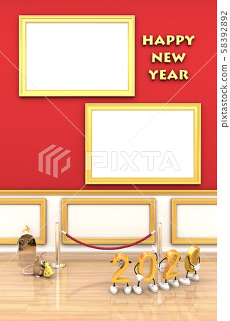 New Year's card material 2020_3b_Royal Red - Stock Illustration ...