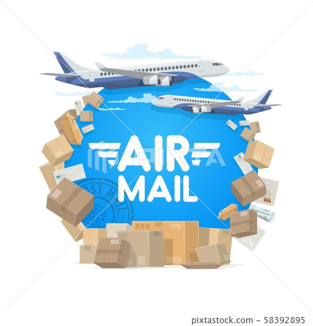 Air mail and shipping, parcels and letters - Stock Illustration ...