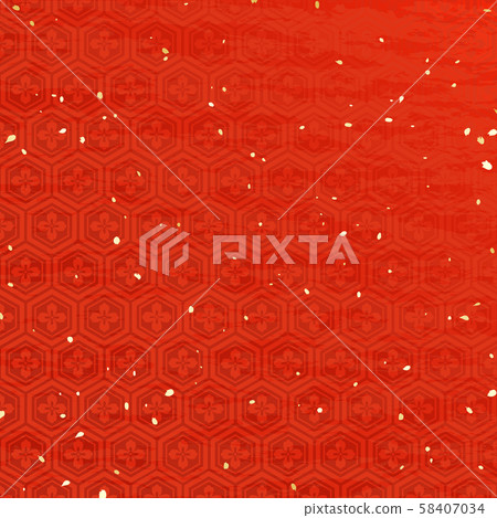 Japanese pattern red background - Stock Illustration [58407034] - PIXTA