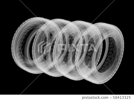 Car wheels X-Ray style - Stock Illustration [58413325] - PIXTA