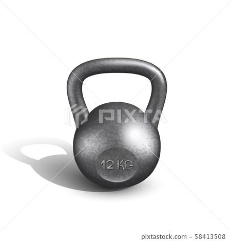 Kettlebell Sportive Heavy 12 Kg Equipment Vector - Stock Illustration ...
