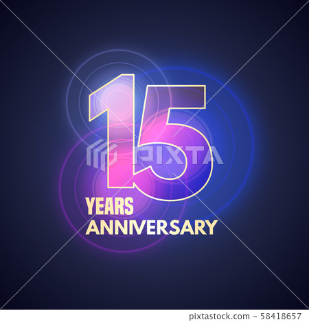 15 years anniversary vector icon, logo. Graphic... - Stock Illustration ...
