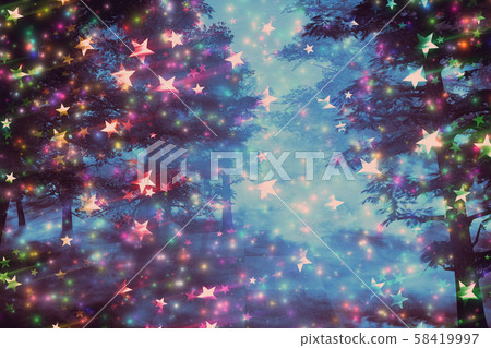 Fantasy starry forest - Stock Illustration [58419997] - PIXTA