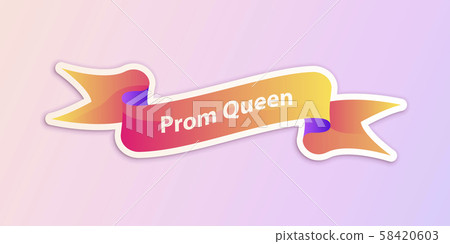Gradient Prom Queen ribbon vector sticker... - Stock Illustration ...
