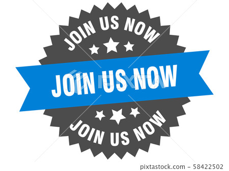 join us now sign. join us now blue-black circular - Stock Illustration ...