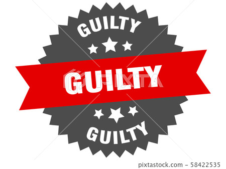 guilty sign. guilty red-black circular band label - Stock Illustration ...