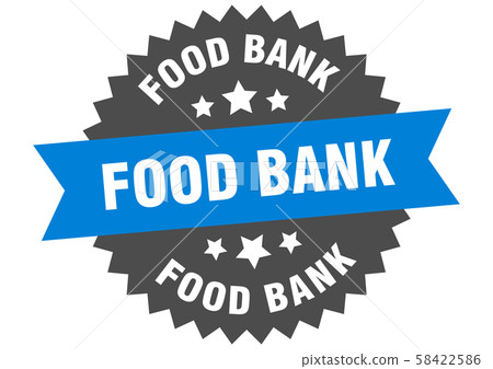 food bank sign. food bank blue-black circular band - Stock Illustration ...