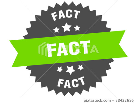 fact sign. fact green-black circular band label - Stock Illustration ...
