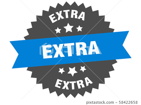 extra sign. extra blue-black circular band label-插圖素材 [58422658] - PIXTA圖庫