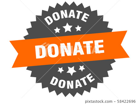 donate sign. donate orange-black circular band - Stock Illustration ...