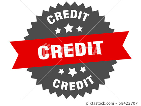credit sign. credit red-black circular band label - Stock Illustration ...