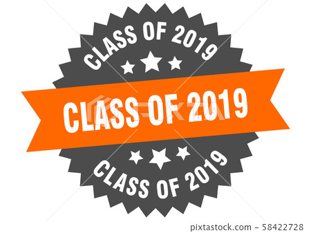 class of 2019 sign. class of 2019 orange-black - Stock Illustration ...