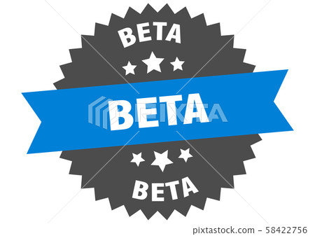 beta sign. beta blue-black circular band label - Stock Illustration ...