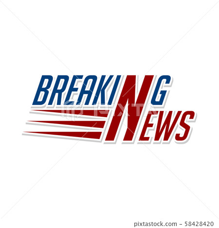 breaking news television program sign label art - Stock Illustration ...