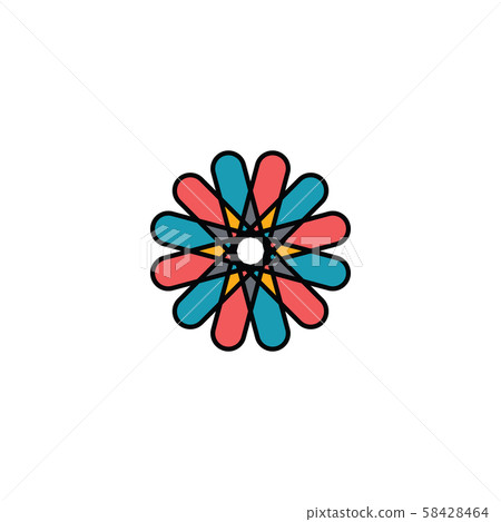 flower star sign symbol design illustration vector-插圖素材 [58428464 ...