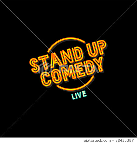stand up comedy sign label vector artwork - Stock Illustration ...