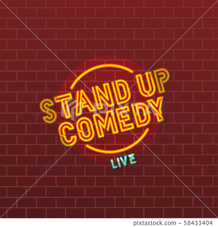 stand up comedy sign label vector artwork - Stock Illustration ...