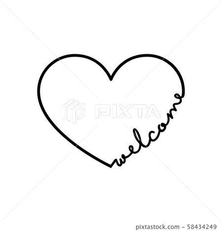 Welcome - calligraphy word with hand drawn... - Stock Illustration ...