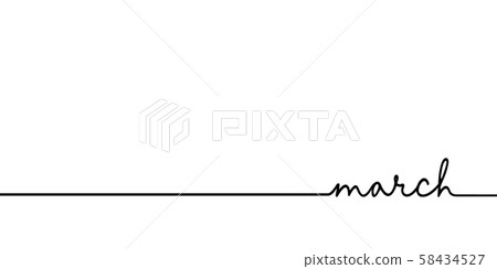 March - continuous one black line with word.... - Stock Illustration ...