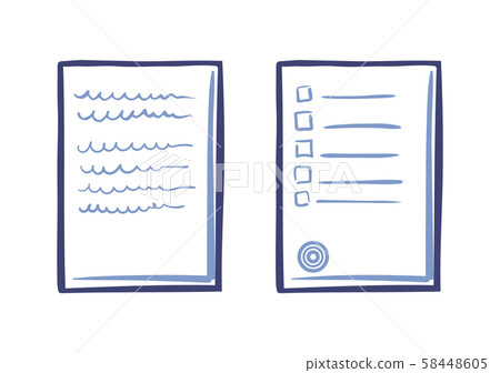 Tips or List on Sheet of Paper Contract Text Stamp - Stock Illustration ...