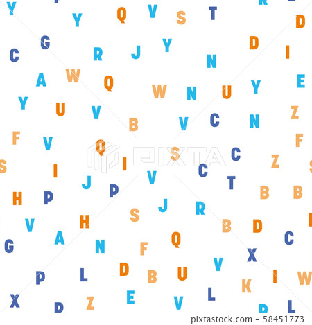 Seamless pattern of colorful letters. Random... - Stock Illustration ...