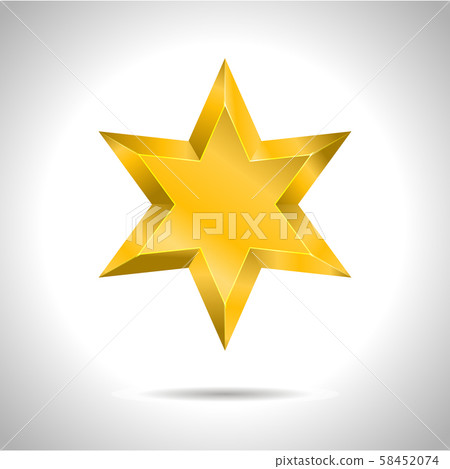 Star realistic metallic golden isolated yellow... - Stock Illustration ...
