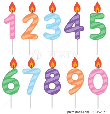 Number candle / number candle - Stock Illustration [58452148] - PIXTA