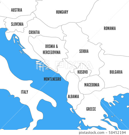 Political map of Balkans - States of Balkan... - Stock Illustration ...