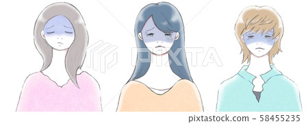Three women with pale look - Stock Illustration [58455235] - PIXTA