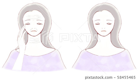 Before and after comparison of wrinkled and... - Stock Illustration ...