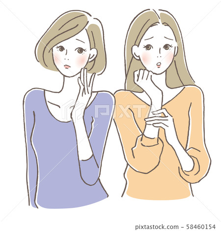Two worried women - Stock Illustration [58460154] - PIXTA