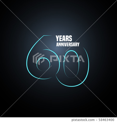 60 years anniversary vector logo, icon. Graphic... - Stock Illustration ...