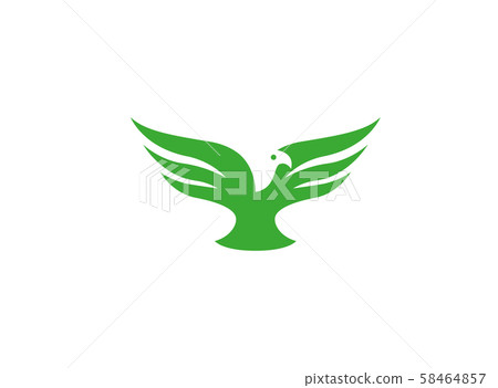 Bird eagle open wings flying for logo design... - Stock Illustration ...