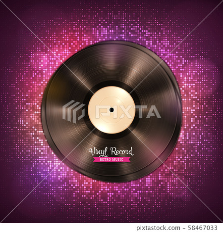 Long-playing LP vinyl record. Music background - Stock Illustration ...