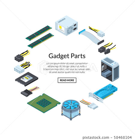 Vector isometric electronic devices illustration - Stock Illustration ...