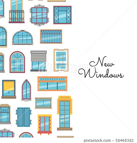 Vector window flat with place for text... - Stock Illustration ...